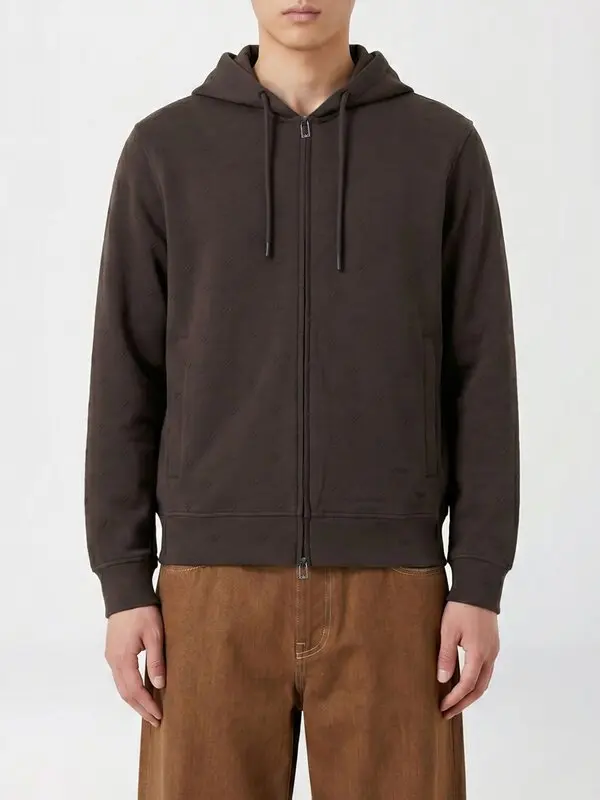 Emporio Armani Cotton Blend Hoodie - Grey