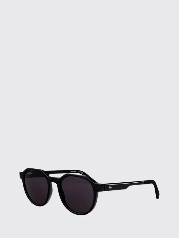Lacoste Tortoiseshell Acetate Aviator Sunglasses With Monogram Logo - Black
