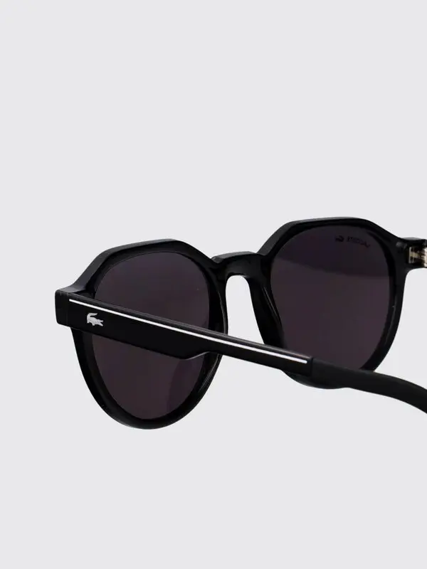 Lacoste Tortoiseshell Acetate Aviator Sunglasses With Monogram Logo - Black