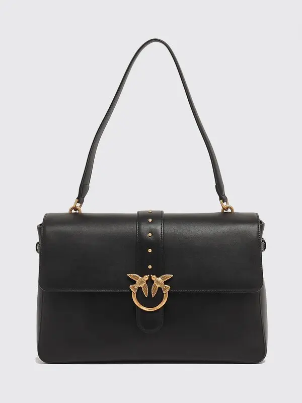 Pinko Leather Shoulder Bag - Black