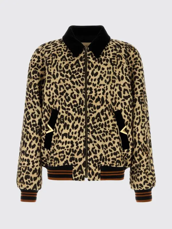 Valentino Garavani Animal Print Wool Bomber Jacket