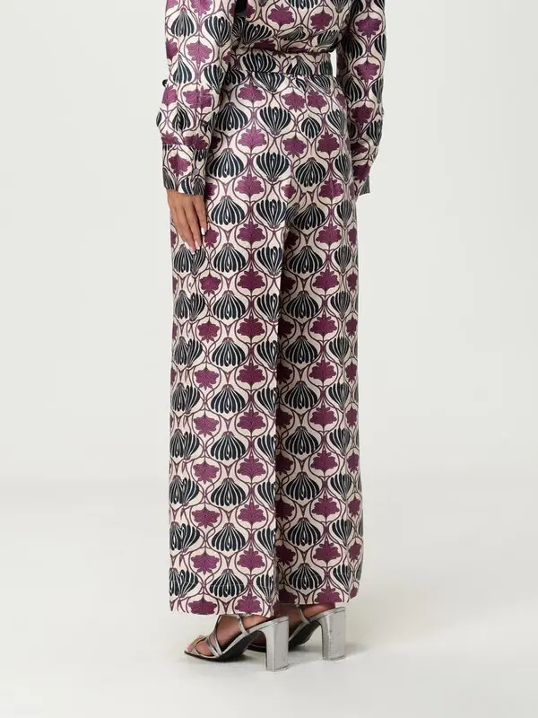 Max Mara Printed Wide Leg Trousers - Violet