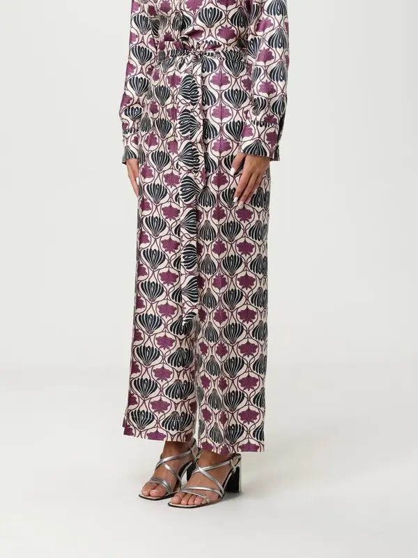 Max Mara Printed Wide Leg Trousers - Violet