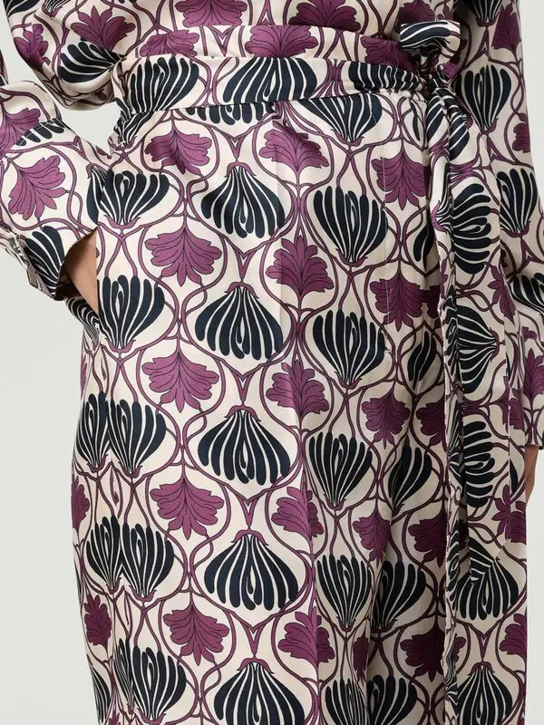 Max Mara Printed Wide Leg Trousers - Violet