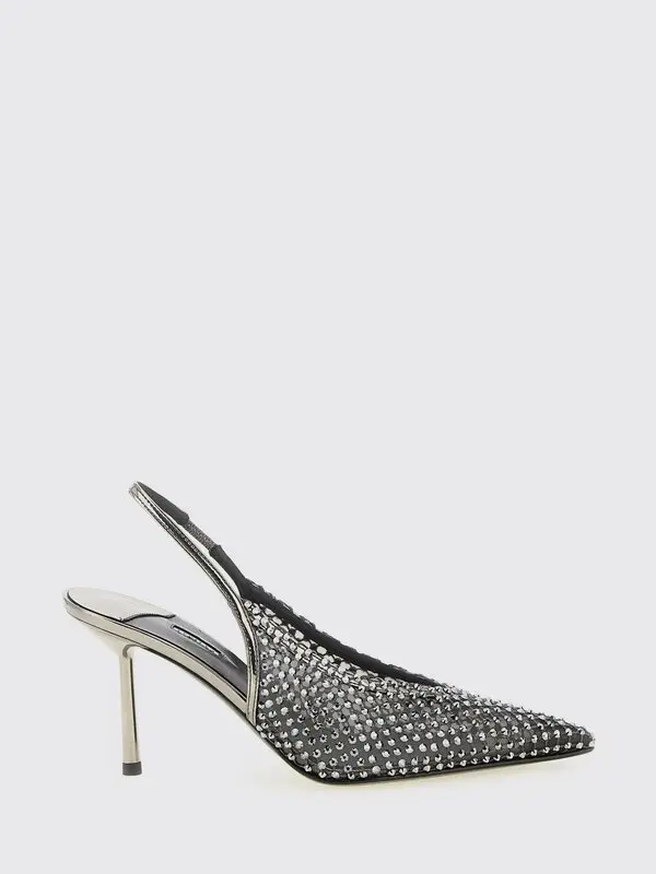 LE SILLA Gilda Mesh Nylon Slingbacks With Rhinestones