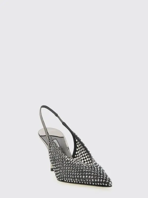 LE SILLA Gilda Mesh Nylon Slingbacks With Rhinestones