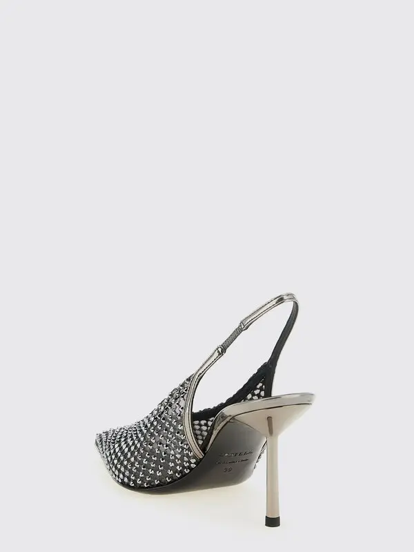 LE SILLA Gilda Mesh Nylon Slingbacks With Rhinestones