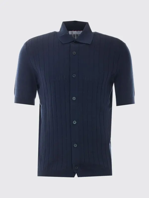 Brunello Cucinelli Knitted Polo Shirt - Blue
