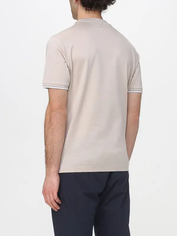 Paul & Shark Cotton T-shirt With Striped Profiles - Beige