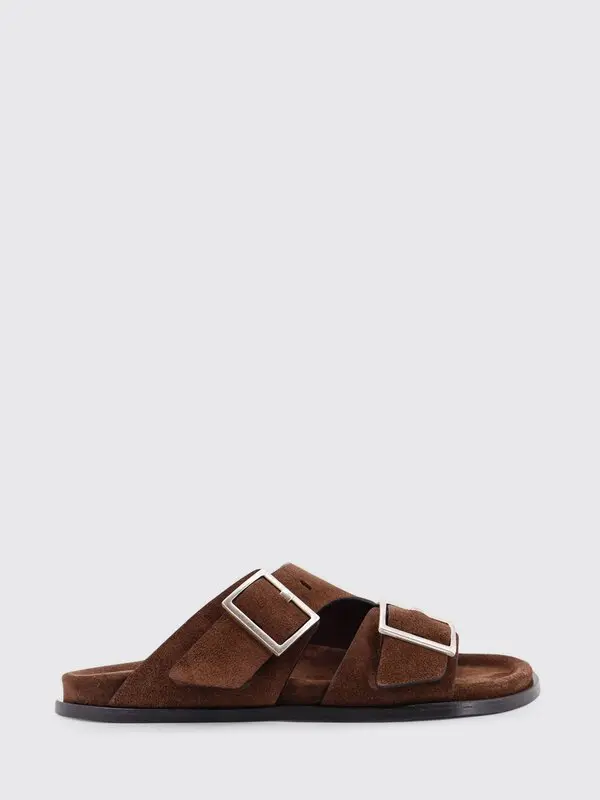 ALOHAS Suede Double Buckle Mule Sandals