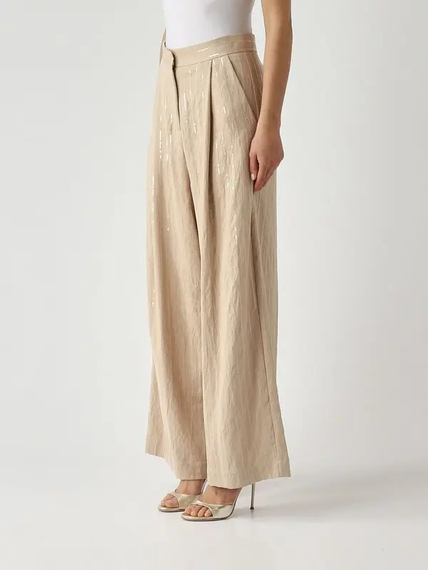 MEIMEIJ Meimei Viscose Blend Wide-leg Trousers With Sequins