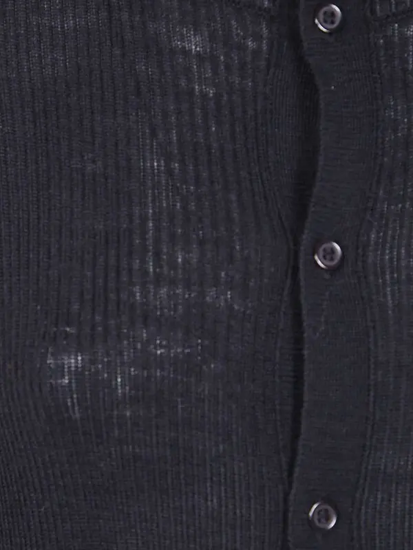 Y’s Ribbed High Neck Button-up Jumper