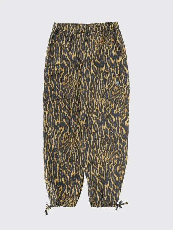 GANNI Animal Print Cotton Trousers