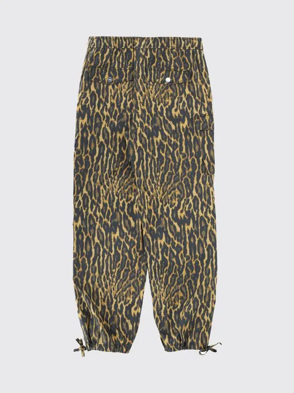 GANNI Animal Print Cotton Trousers