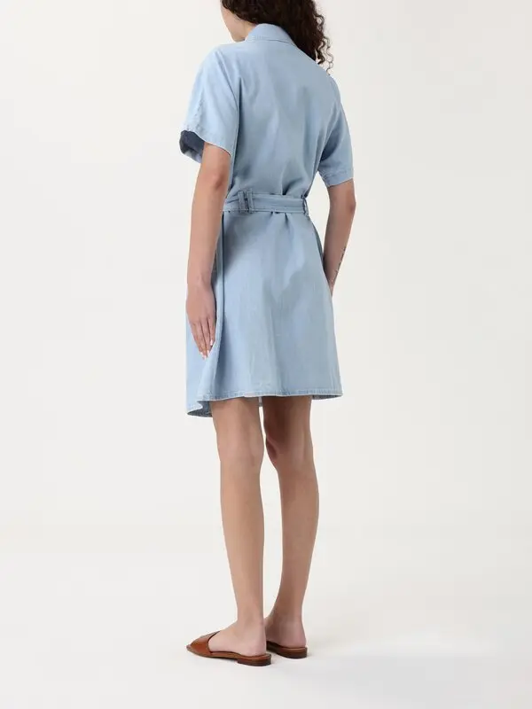 A.p.c. Belted Denim Shirt Dress