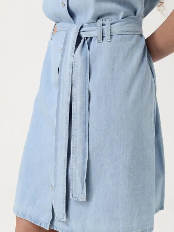A.p.c. Belted Denim Shirt Dress