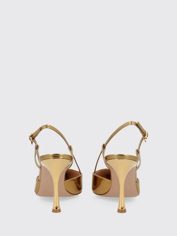 GIANVITO ROSSI Ascent Laminated Patent Leather Slingbacks - Gold