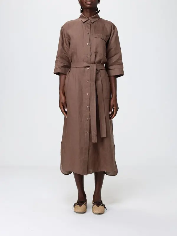 Max Mara Midi Linen Chemisier Dress