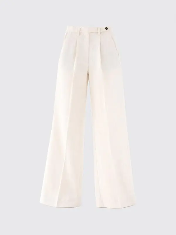 Brunello Cucinelli Linen Blend Wide-leg Trousers