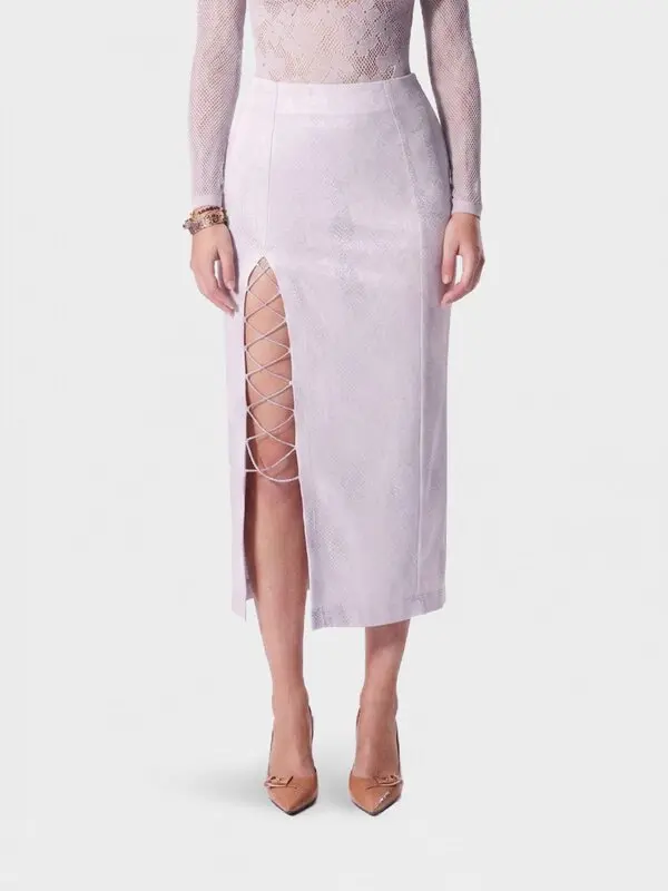 MARGHERITA MACCAPANI Glitter Cotton Blend Pencil Skirt