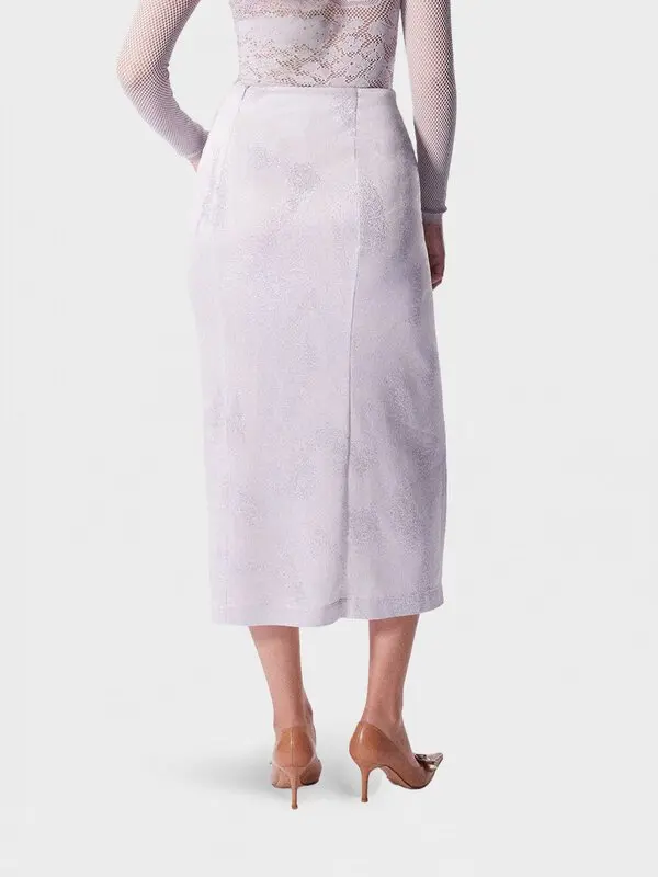 MARGHERITA MACCAPANI Glitter Cotton Blend Pencil Skirt