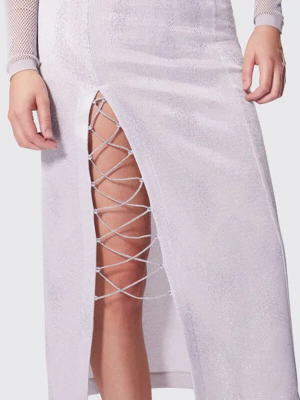 MARGHERITA MACCAPANI Glitter Cotton Blend Pencil Skirt