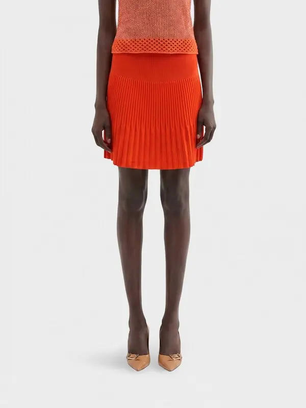 MARGHERITA MACCAPANI Pleated Cotton Skirt