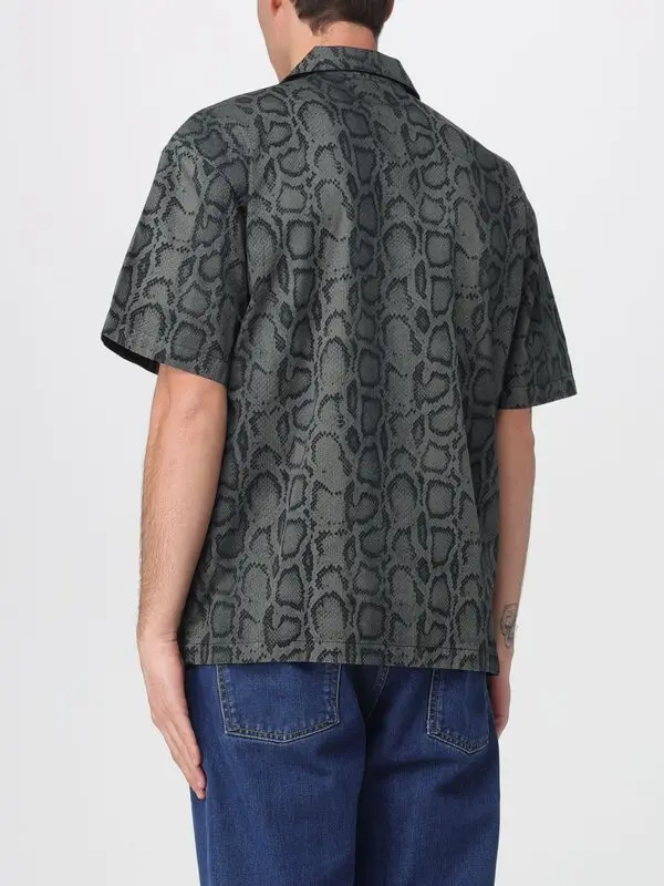 Carhartt Work In Progress Cotton Bowling Shirt With Snake Print