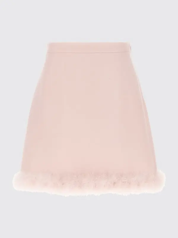 Valentino Garavani Feather-trimmed Wool Mini Skirt