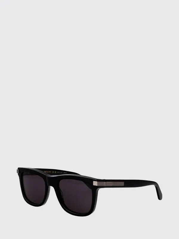 FERRAGAMO Rectangular Aviator Sunglasses In Acetate With Lettering Logo