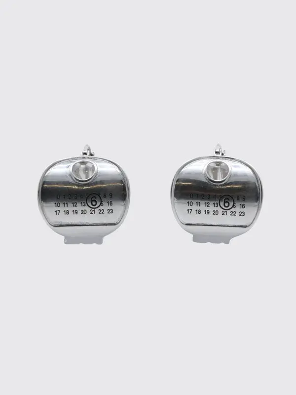 MAISON MARGIELA Numeric Brass Earrings - Silver