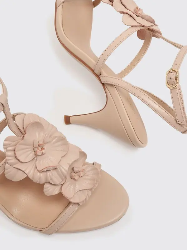 TWINSET Leather Sandals With Flowers - Rope
