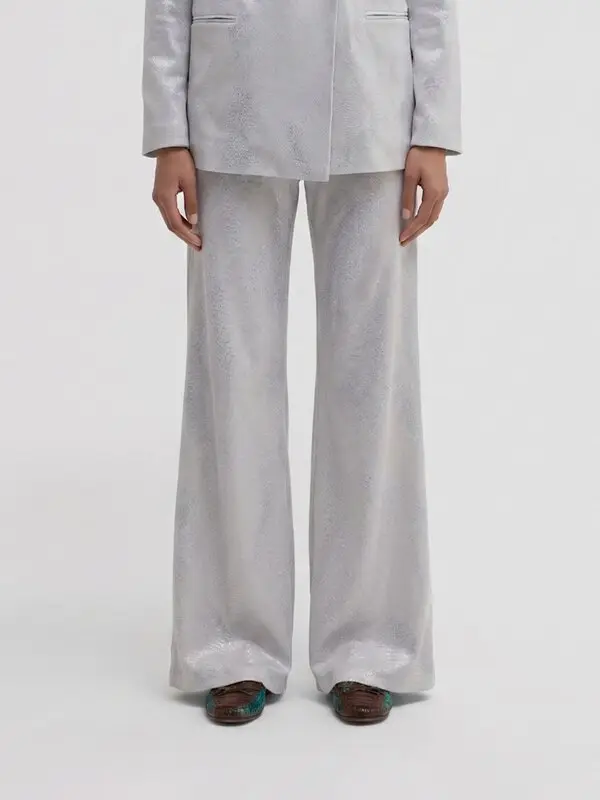 MARGHERITA MACCAPANI Easy Flared Trousers In Organic Cotton Blend