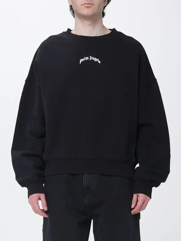 Palm Angels Cotton Sweatshirt With Logo Print
