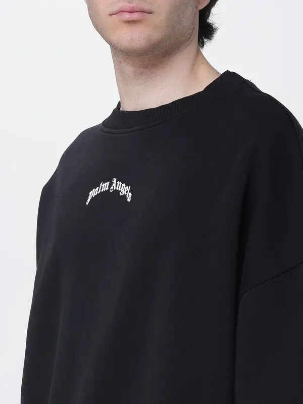 Palm Angels Cotton Sweatshirt With Logo Print