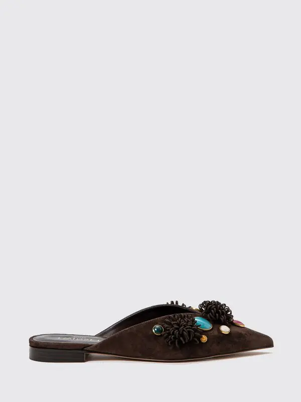 TWINSET Suede Mules With Applications And Stones