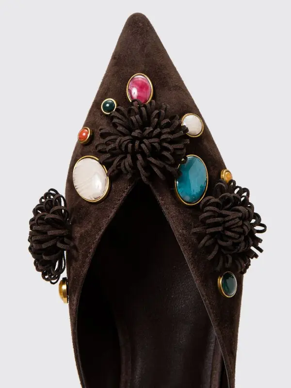 TWINSET Suede Mules With Applications And Stones