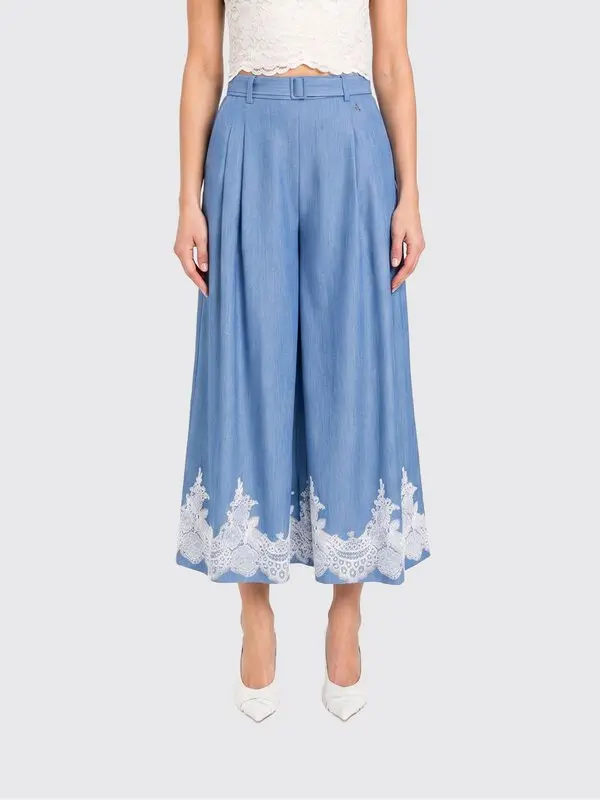TWINSET Cropped Cotton Trousers With Inserts