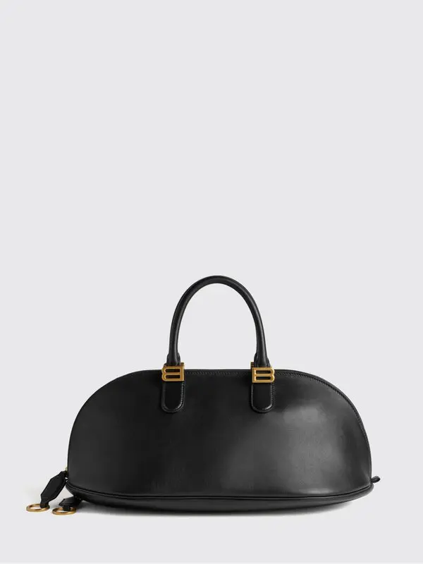 Balenciaga Bowling Bolero Handbag In Crinkled Calfskin - Black