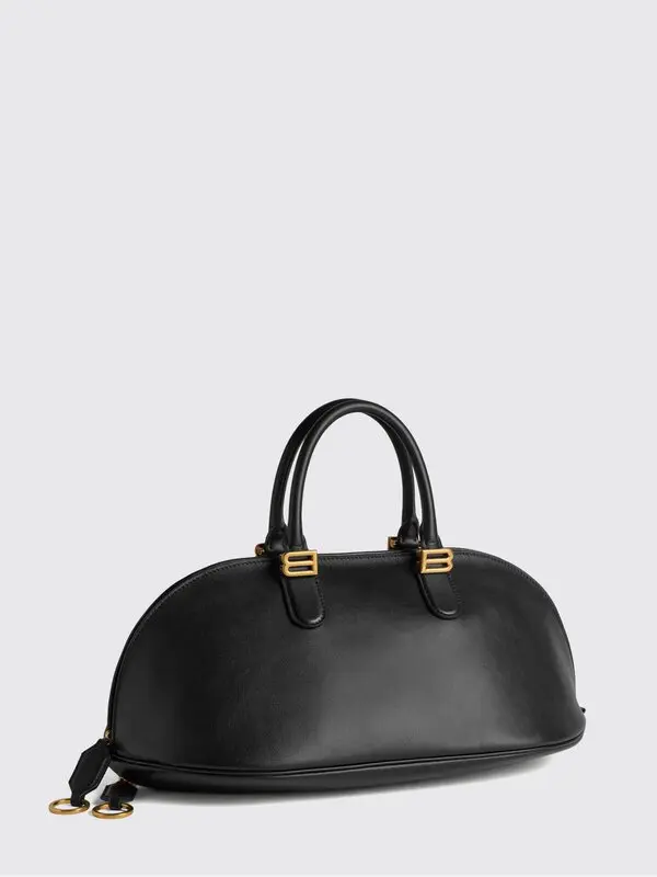 Balenciaga Bowling Bolero Handbag In Crinkled Calfskin - Black