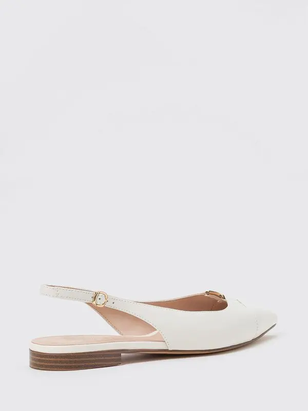 TWINSET Leather Slingback Ballerinas - White