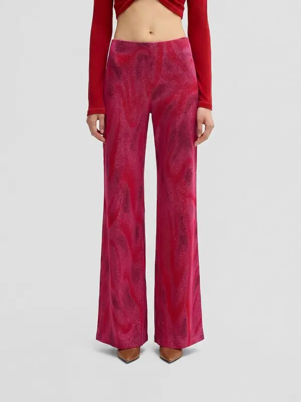 MARGHERITA MACCAPANI Flared Trousers In Abstract Patterned Blend