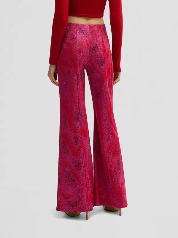 MARGHERITA MACCAPANI Flared Trousers In Abstract Patterned Blend