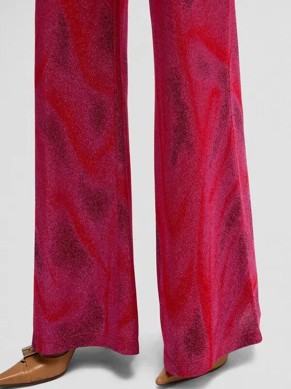 MARGHERITA MACCAPANI Flared Trousers In Abstract Patterned Blend