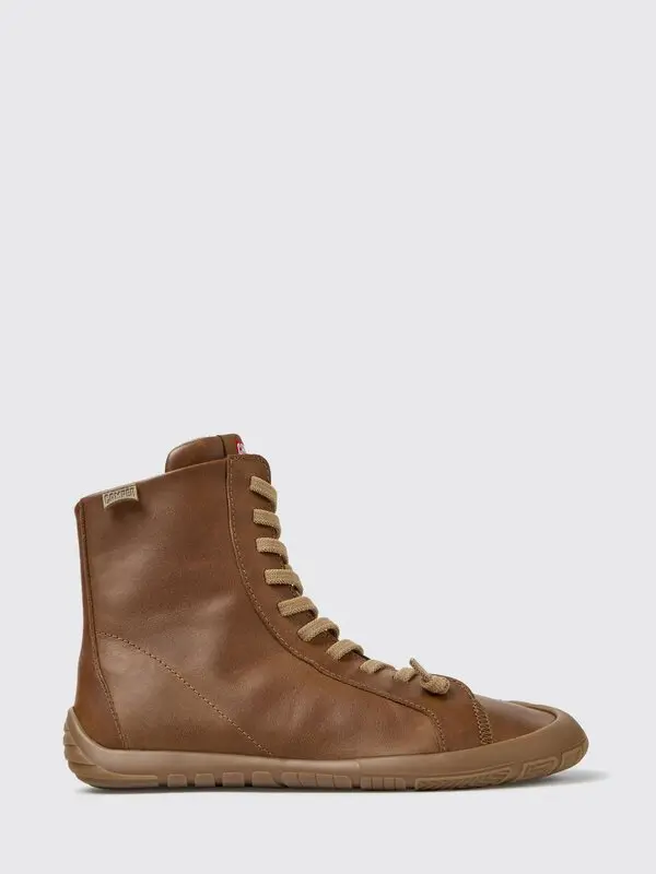 Camper Peu Path+ Smooth Leather Ankle Boots With Side Zip And Low Heel