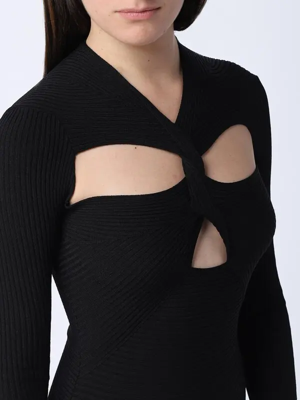 Philosophy Di Lorenzo Serafini Ribbed Knit Mini Dress With Cut-out Detail