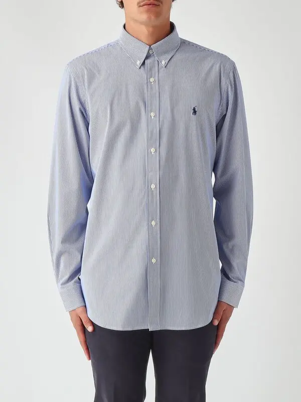 Polo Ralph Lauren Slim Fit Stretch Cotton Shirt With Button-down Collar And Pony Logo - White 1