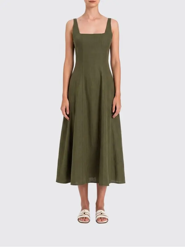 TWINSET Linen Blend Midi Dress