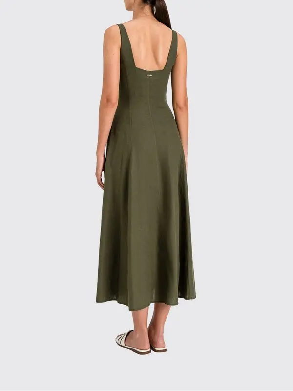 TWINSET Linen Blend Midi Dress