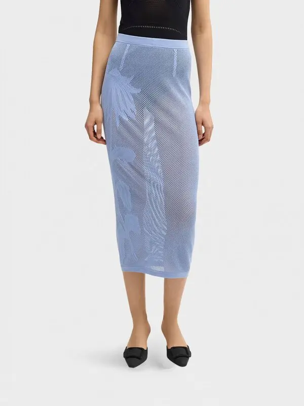 MARGHERITA MACCAPANI Econyl® Perforated Floral Pencil Skirt